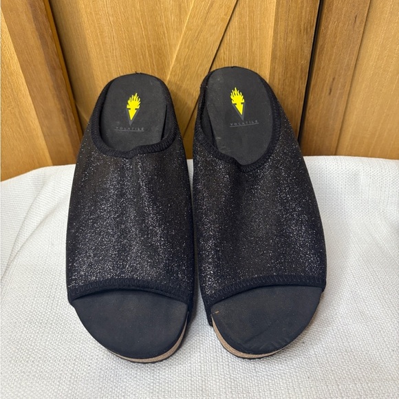 Volatile | Shoes | Volatile Black Glitter Slide Sandals | Poshmark
